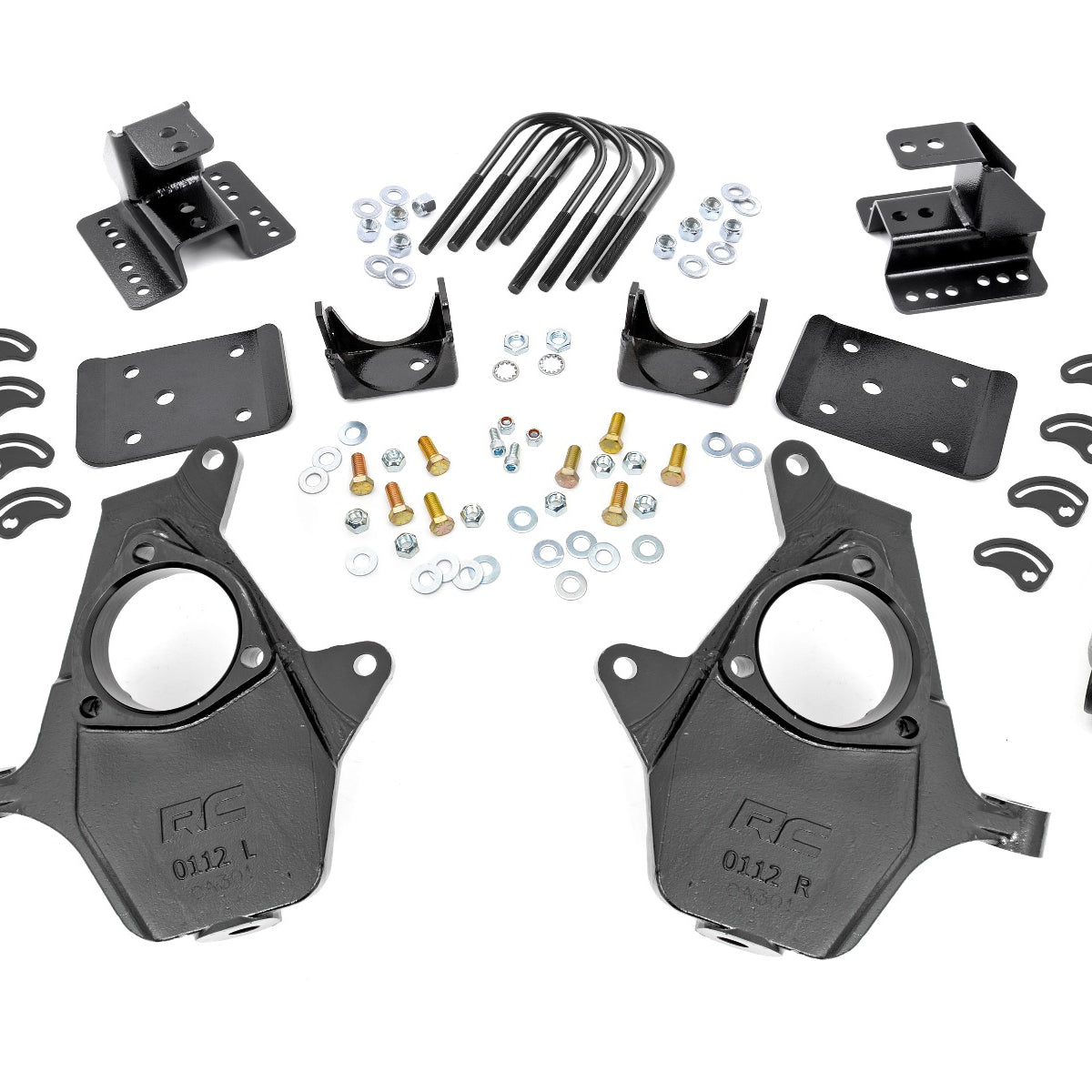 2 Inch Lowering Kit - 4 Inch Rear Lowering - Alum/Stamped Knuckle - Ch ...