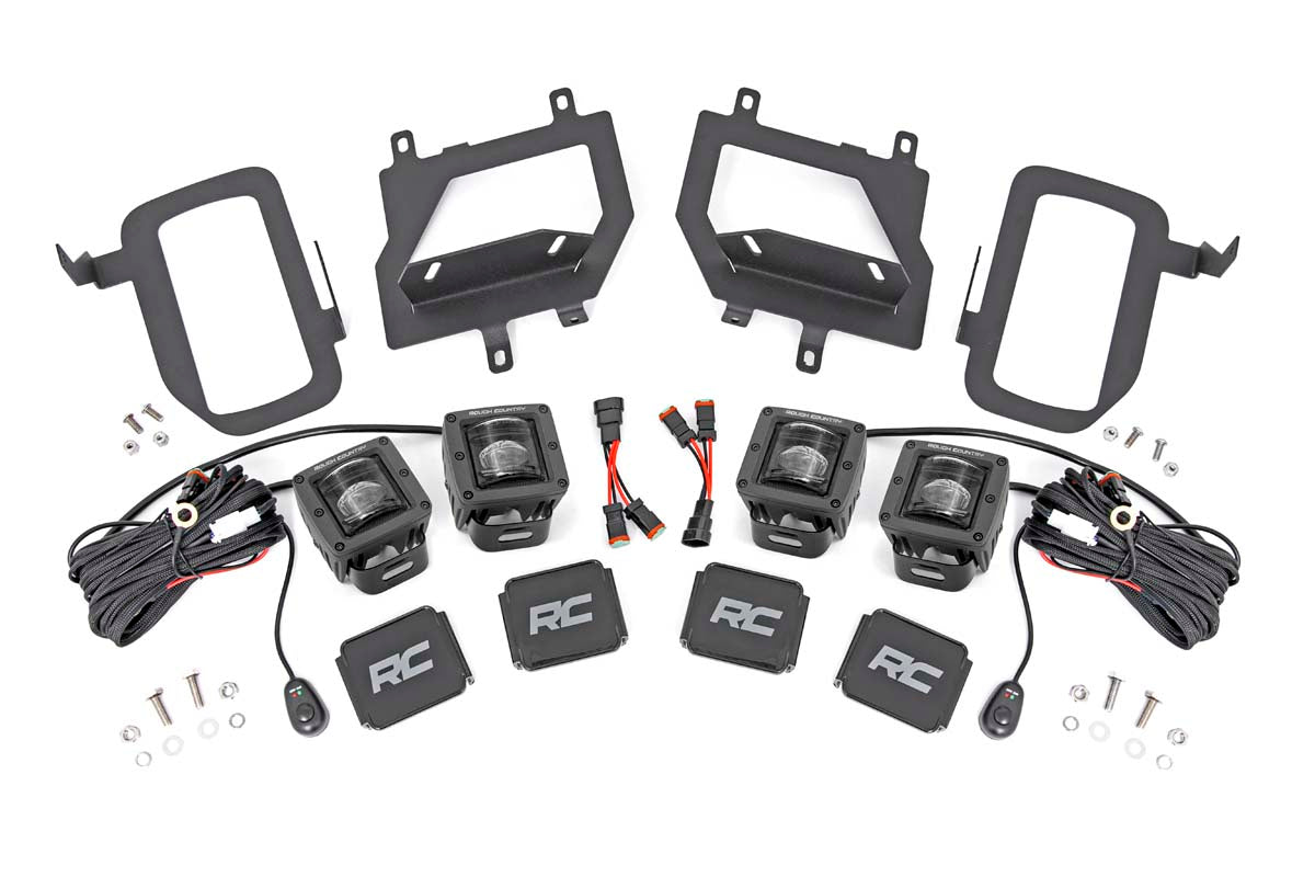 LED Light Kit - Fog Mount - Dual 2 Inch Black Pairs - SAE - Ford F-150 ...