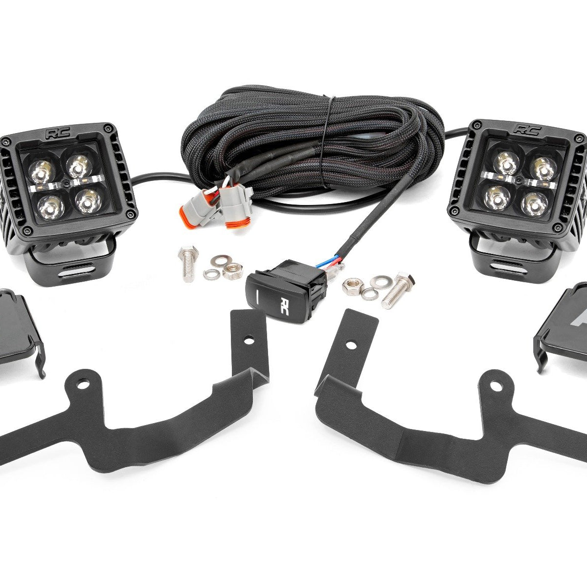 LED Light Kit - Ditch Mount - 2 Inch Black Pair - Amber DRL - Chevy Si ...