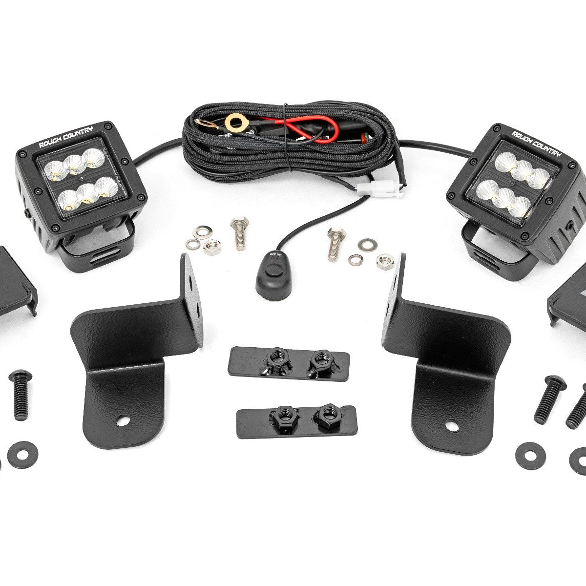 LED Light - Rear Mount - 2 Inch Black Pair - Flood - Polaris Ranger 10 ...