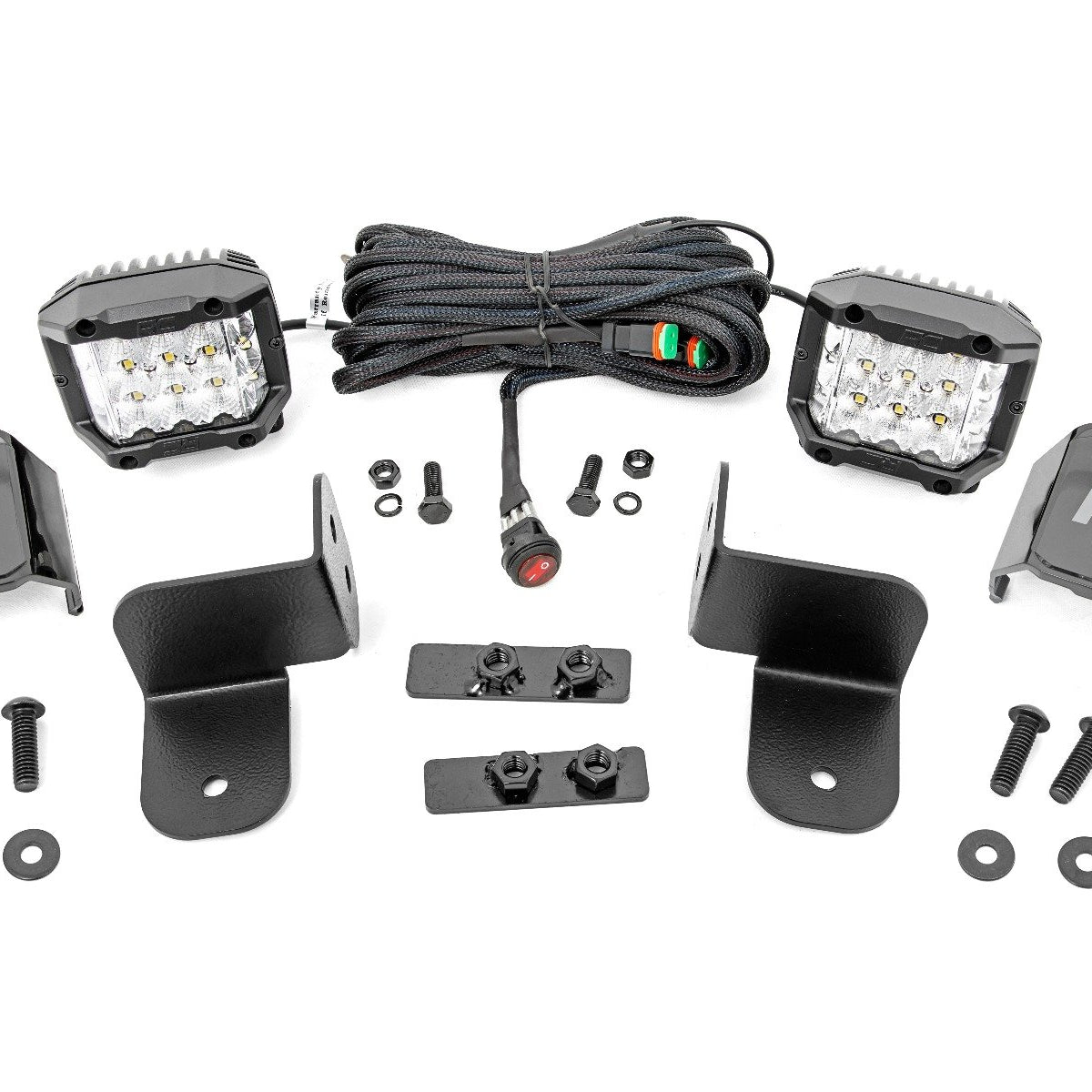 Rough Country - LED Light Kit - Rear Mount - 2 In. Chrome Pair - Wide ...