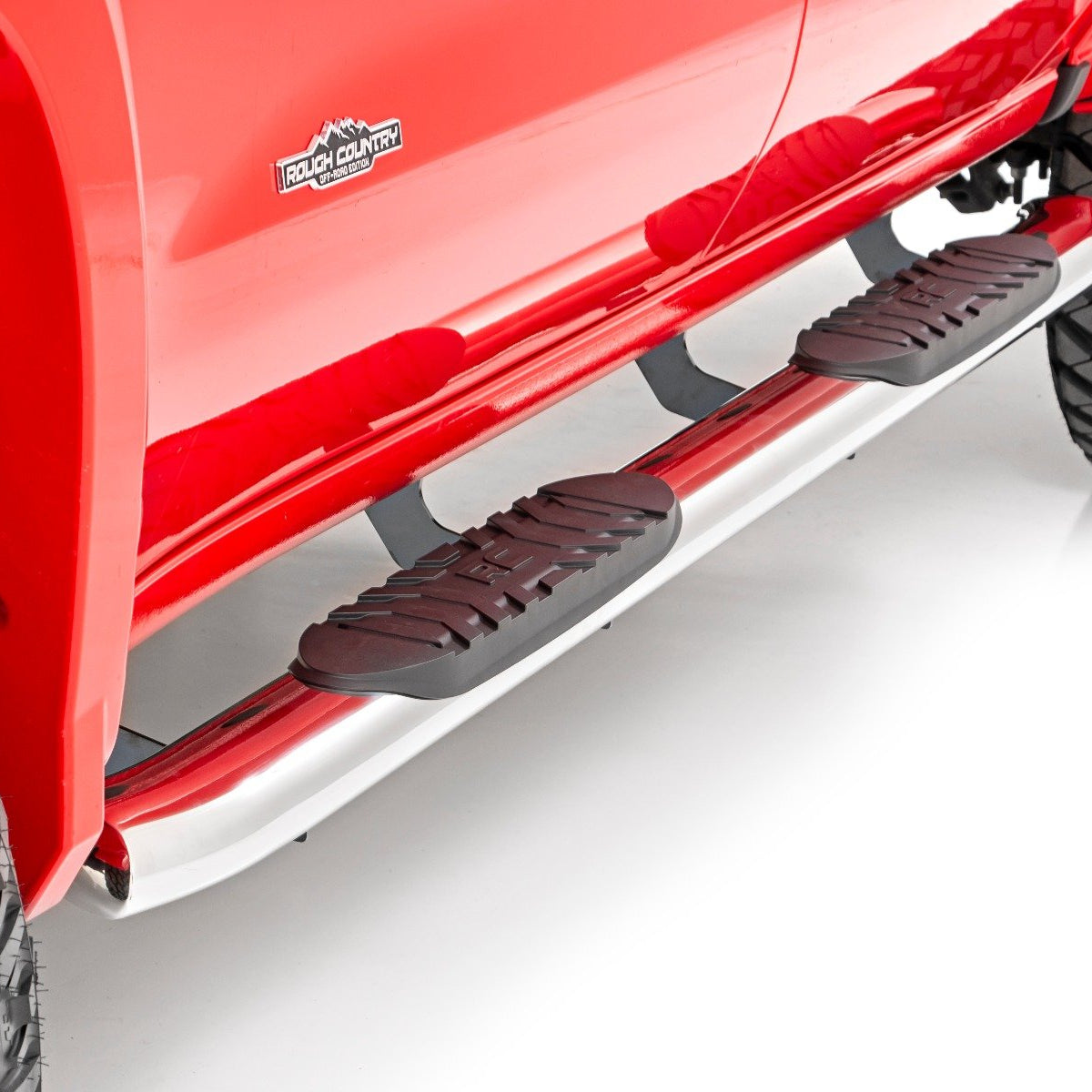 Rough Country Oval Steps - Stainless - Crew Cab - DEF Tank - Chevy GMC ...